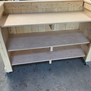 Unfinished Mobile Hostess Stand With 3 Shelves - Etsy