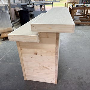 Buffet Horizontal Wide Top Smooth Top Unfinished - Solid Wood 2 Level ...