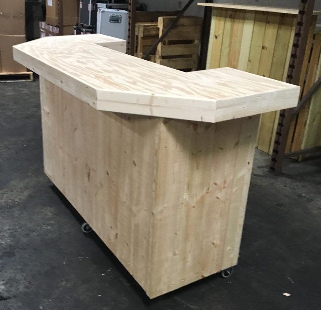 Smooth Top Unfinished U Shape Real Wood Indoor Home Bar - Etsy
