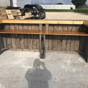 Ethan U-shaped Bar Finished Rustic Style 2-level Bar - Etsy