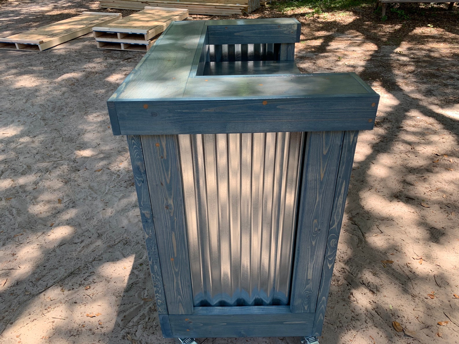 Hostess Station Metal Rustic Barnwood Style Mobile Stand - Etsy