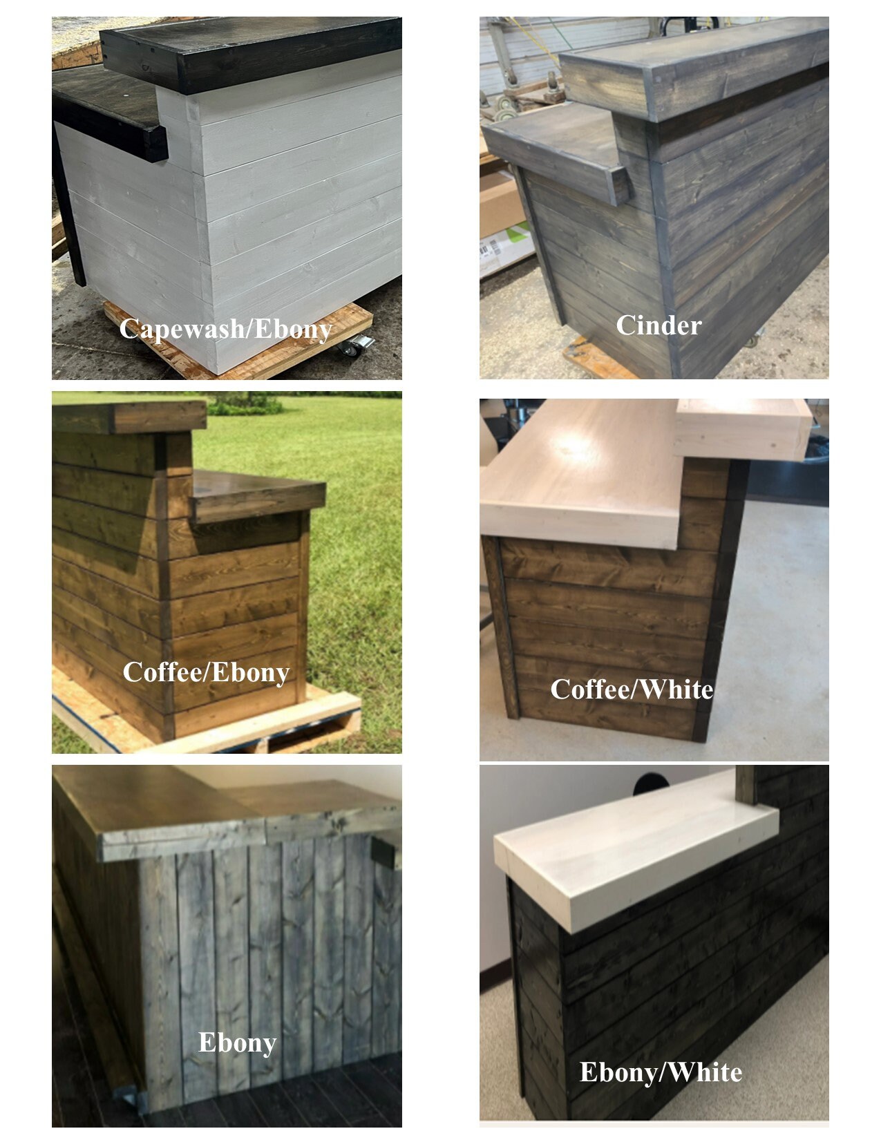 Hello Shabby 2-Level - Rustic barnwood style reception desk