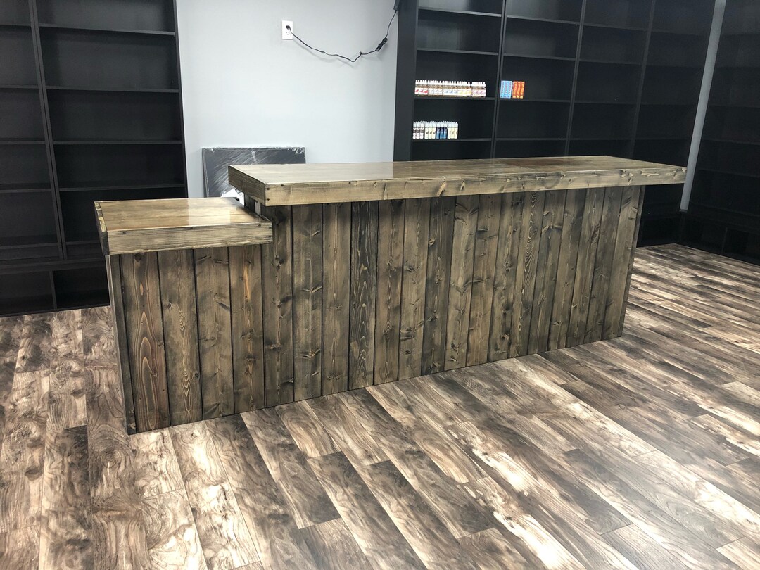 Reception Desk, Solid Wood Retail Counter, Finished POS ADA Drop ...