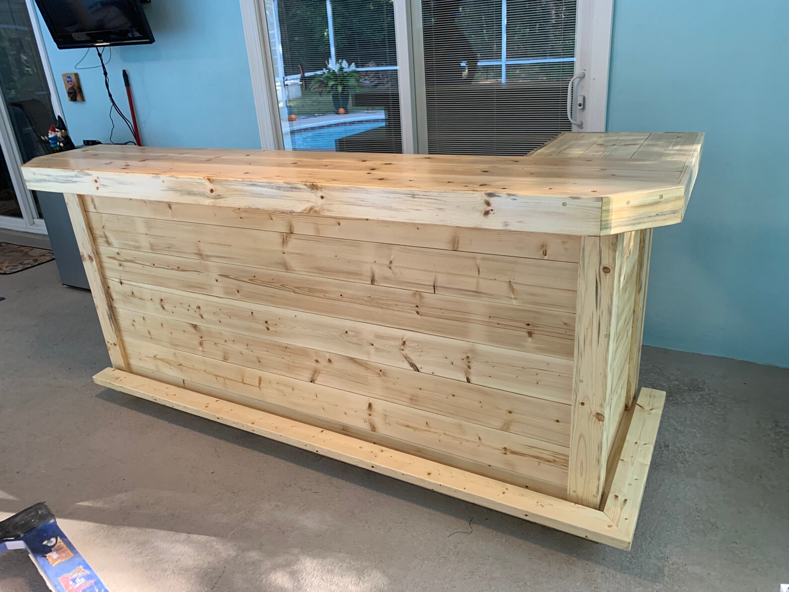 Thomas Planktop L Wood Finished Rustic Style Bar | Etsy