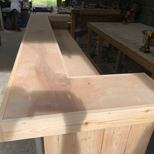 Ethan U-shaped Bar Unfinished - Rustic Barnwood Style 2-level - Etsy