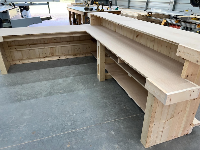 Aventura L Shape Large Sales Counter With ADA Drop Unfinished - Etsy