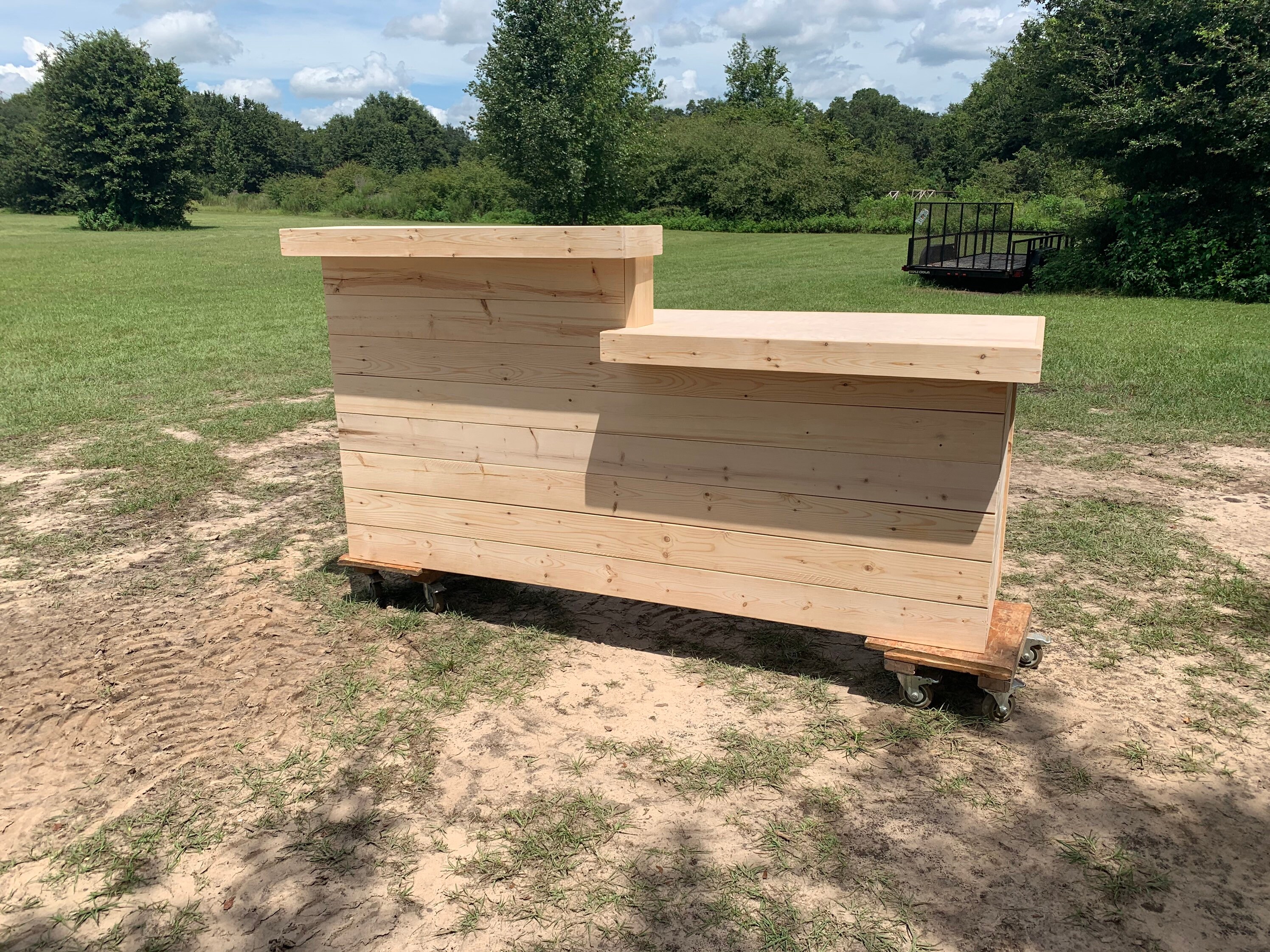 Lavonne Unfinished Rustic Barnwood Style Reception Desk