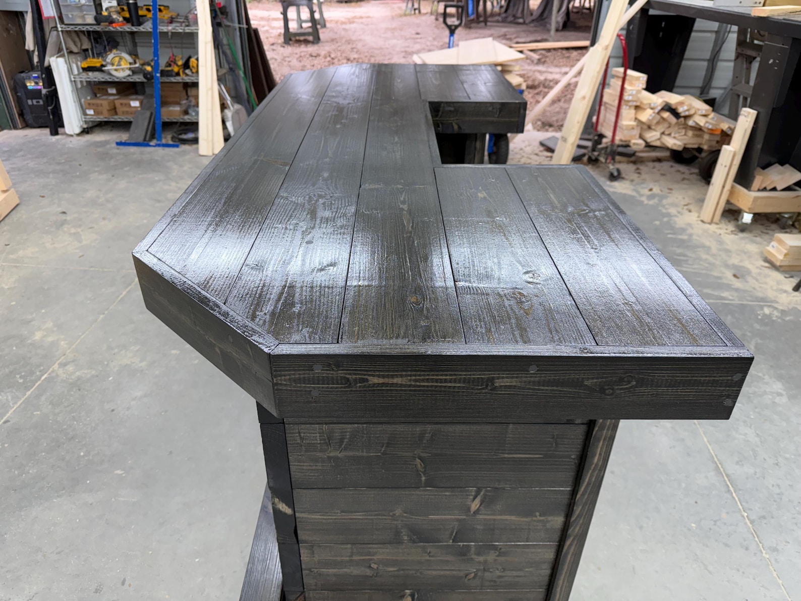 Plank Top U Bar Horizontal Finished- Solid Wood Bar - Etsy