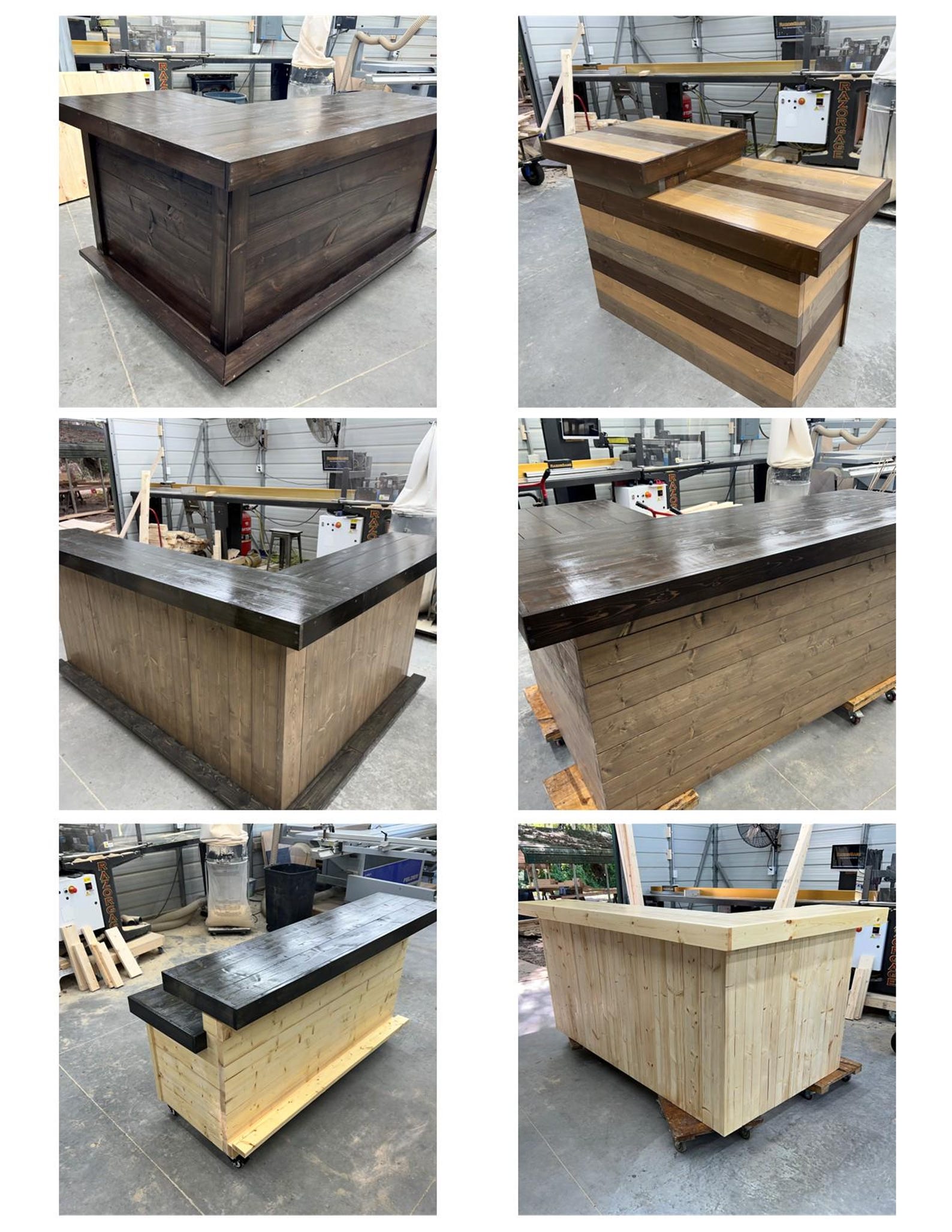 Plank Top U Bar Horizontal Finished- Solid Wood Bar - Etsy