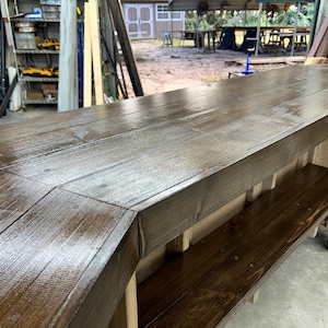 Angle Plank Top Finished - Solid Wood Bar, Curved Bar, Round Bar, Patio ...