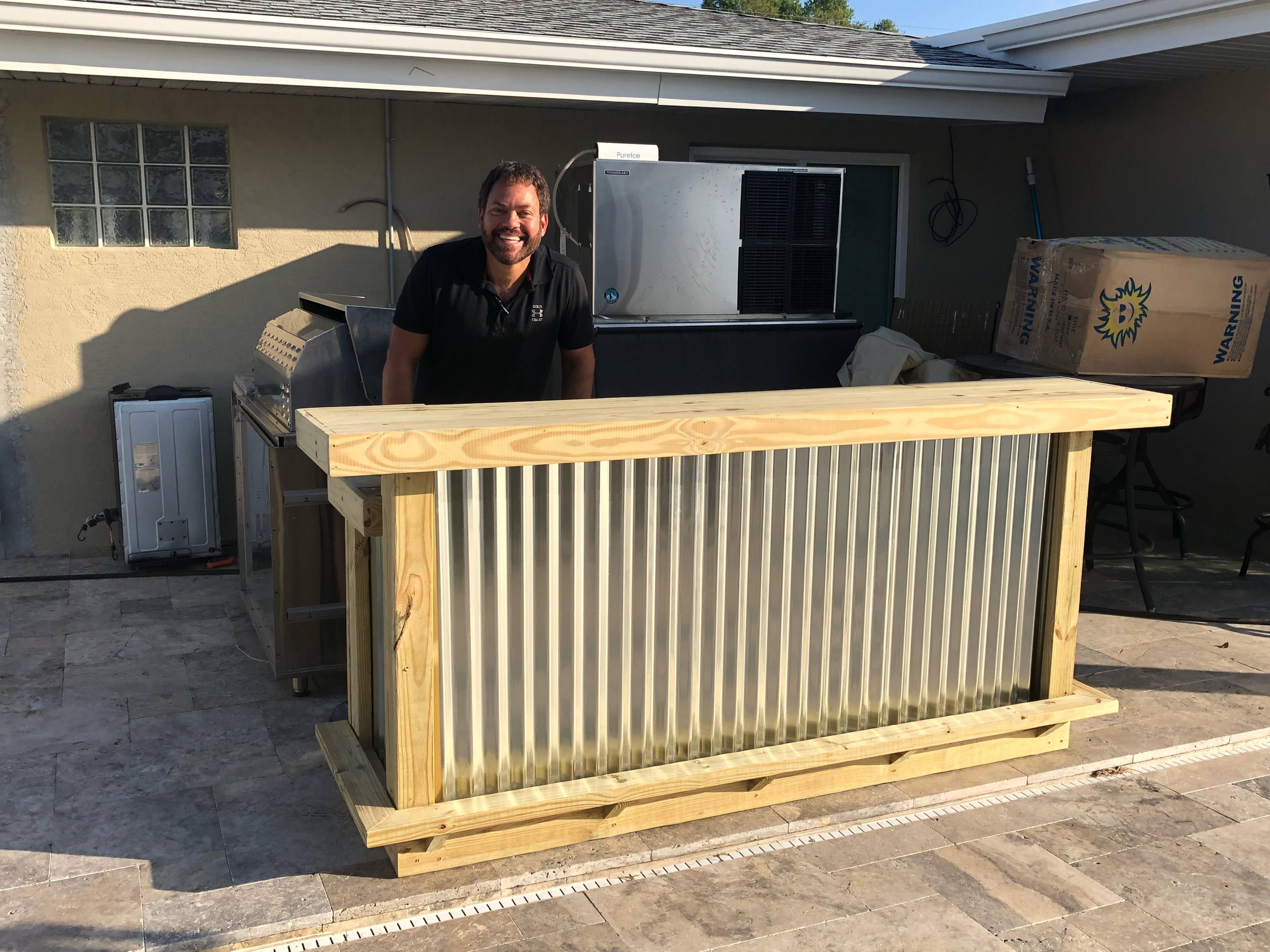 Kitchen Metal Straight Outdoor - Rustic bar