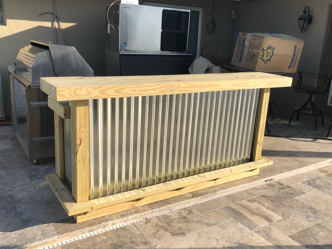 Kitchen Metal Straight Outdoor Rustic Bar - Etsy