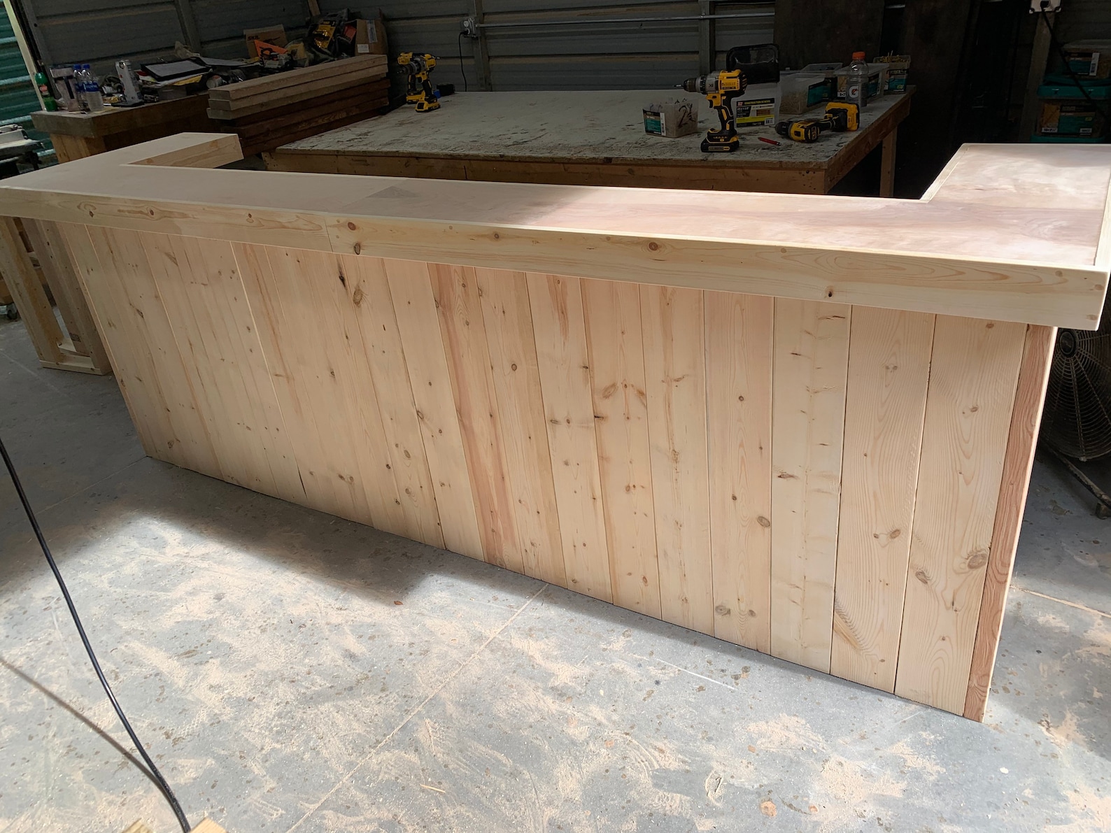 Ethan U-shaped Bar Unfinished Rustic Barnwood Style 2-level - Etsy