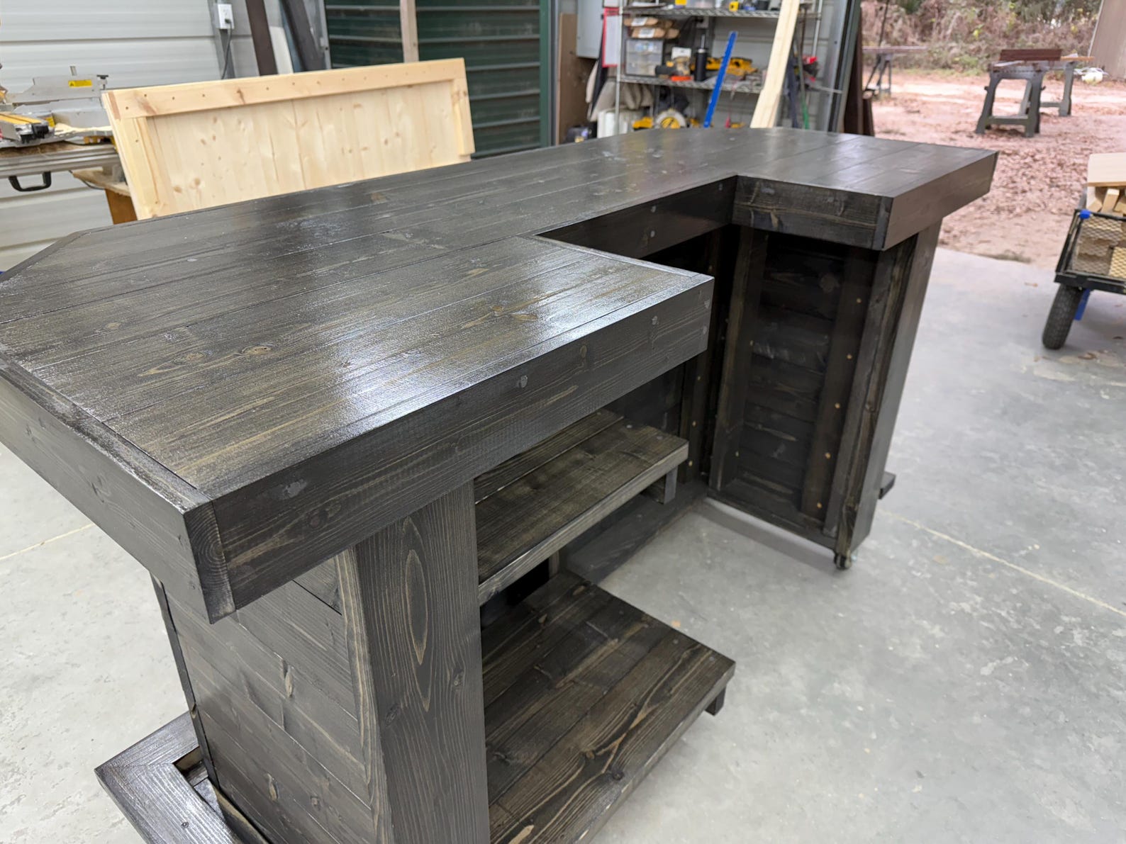Plank Top U Bar Horizontal Finished- Solid Wood Bar - Etsy