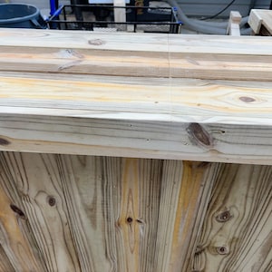 Kitchen Large L Shaped 2-level Rustic Real Pressure Treated Wood Barn ...