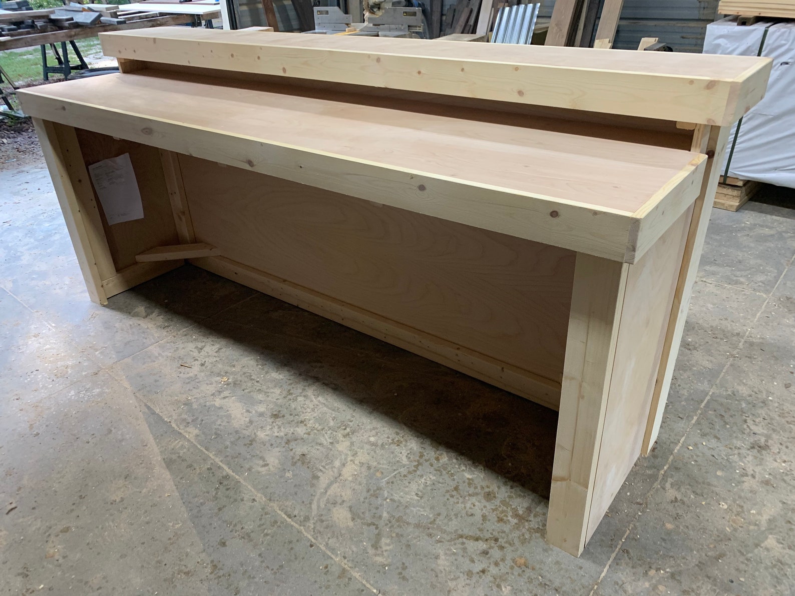 Unfinished Plywood Buffet 2 Level Contemporary Style Wood - Etsy