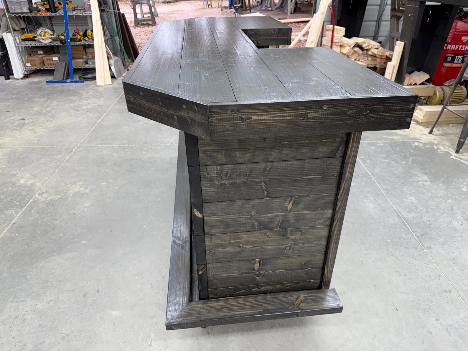 Plank Top U Bar Horizontal Finished- Solid Wood Bar - Etsy