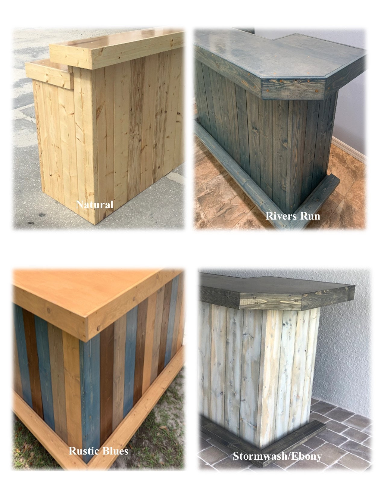 Kitchen Smooth Top L-Shape Small Finished - Rustic style 2-Level bar