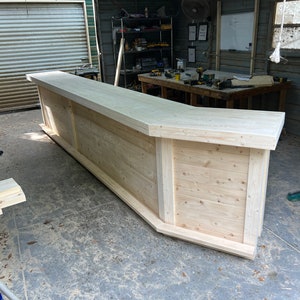 Angle Plank Top Single Unfinished - Solid Wood Bar - Etsy