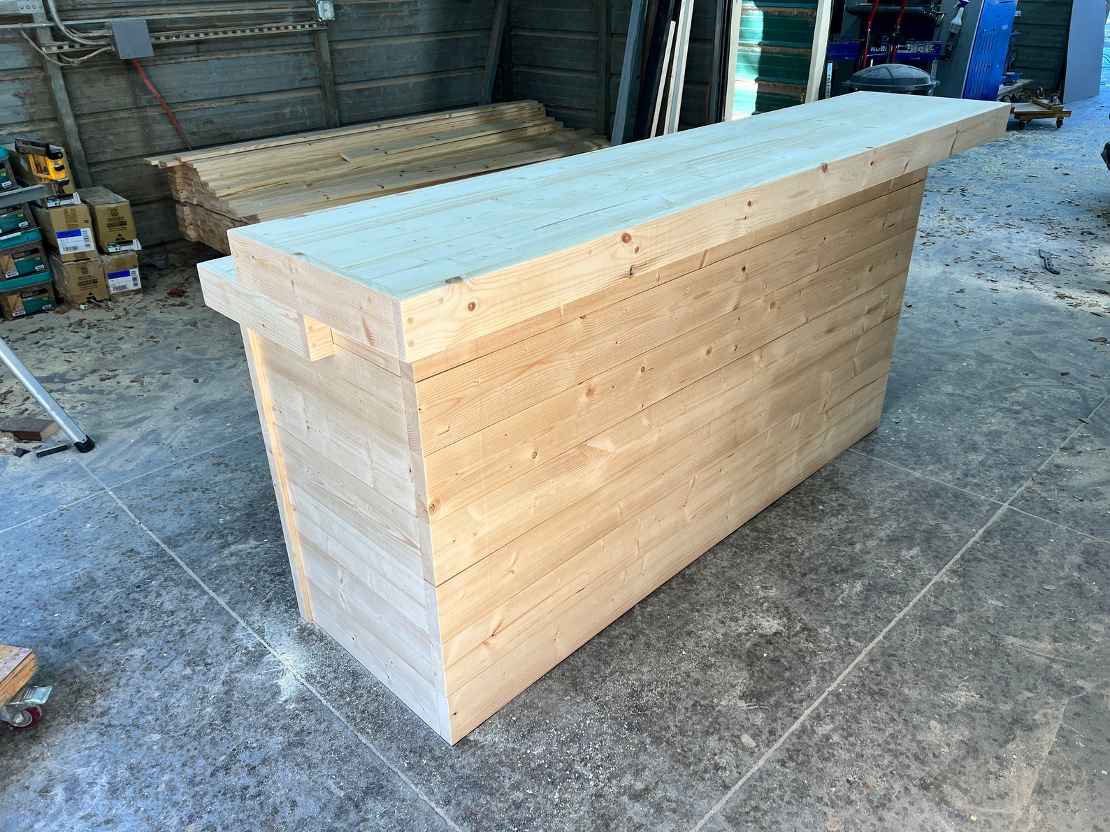 Buffet Horizontal Wide Top Plank Unfinished Solid Wood 2 Level Bar - Etsy