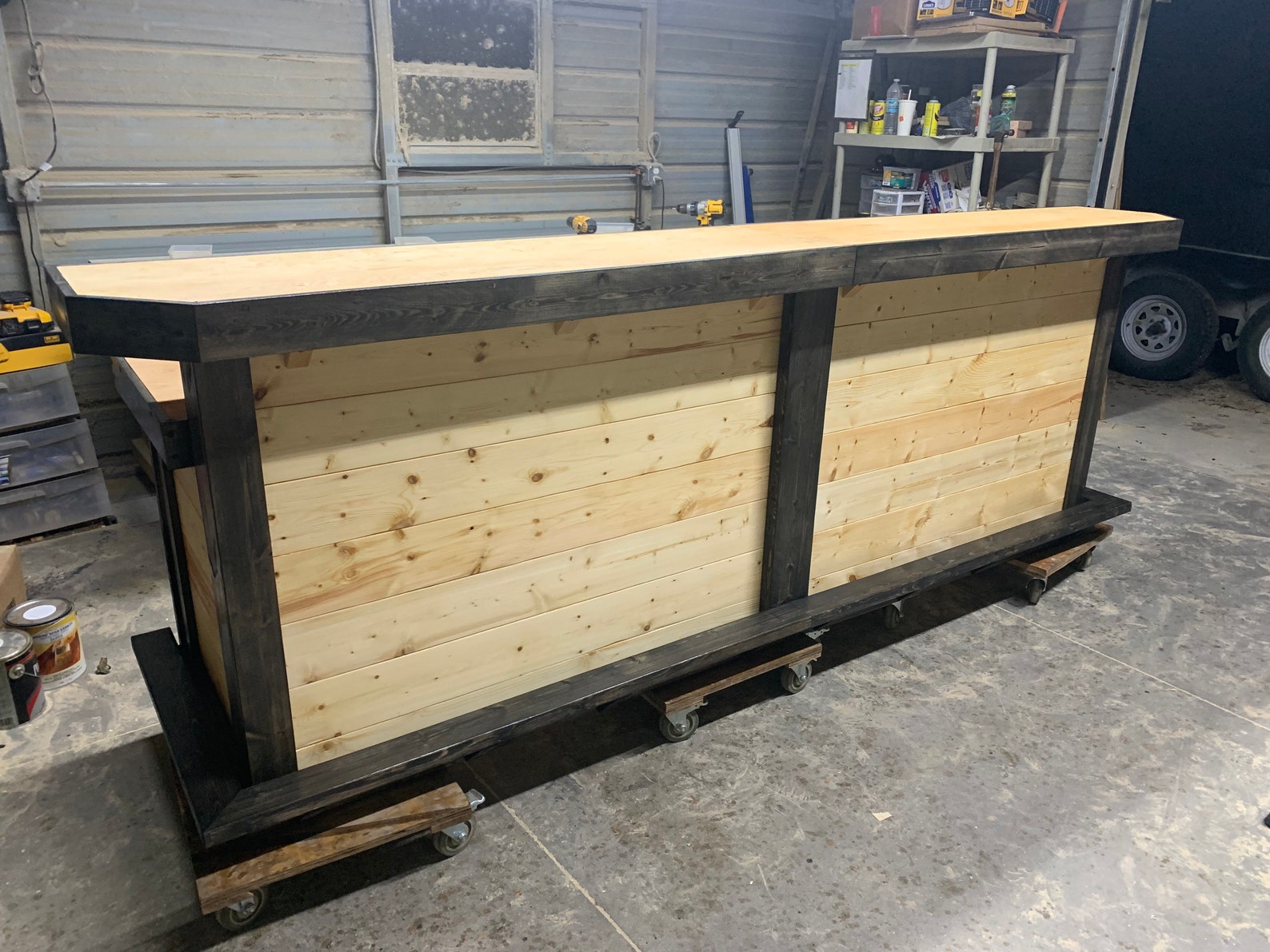 Handmade Two-tone Rustic Pallet Bar: Shabby Chic Style (10’ Long, 3 ...