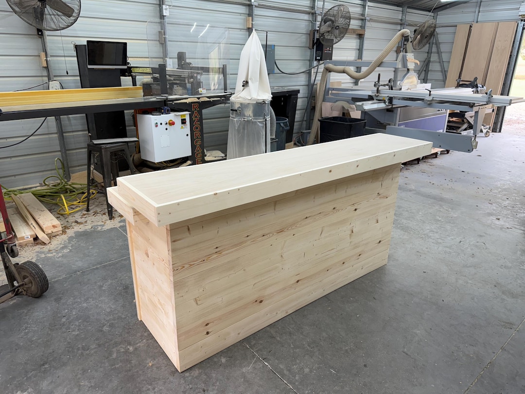 Buffet Horizontal Wide Top Smooth Top Unfinished - Solid Wood 2 Level ...