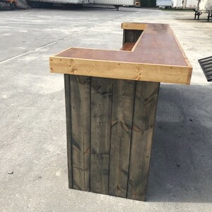 Ethan U-shaped Bar Finished Rustic Style 2-level Bar - Etsy