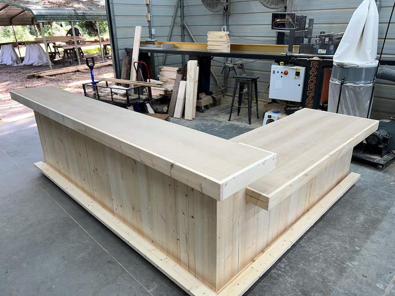 Aventura L Shape Large Sales Counter With ADA Drop Unfinished - Etsy