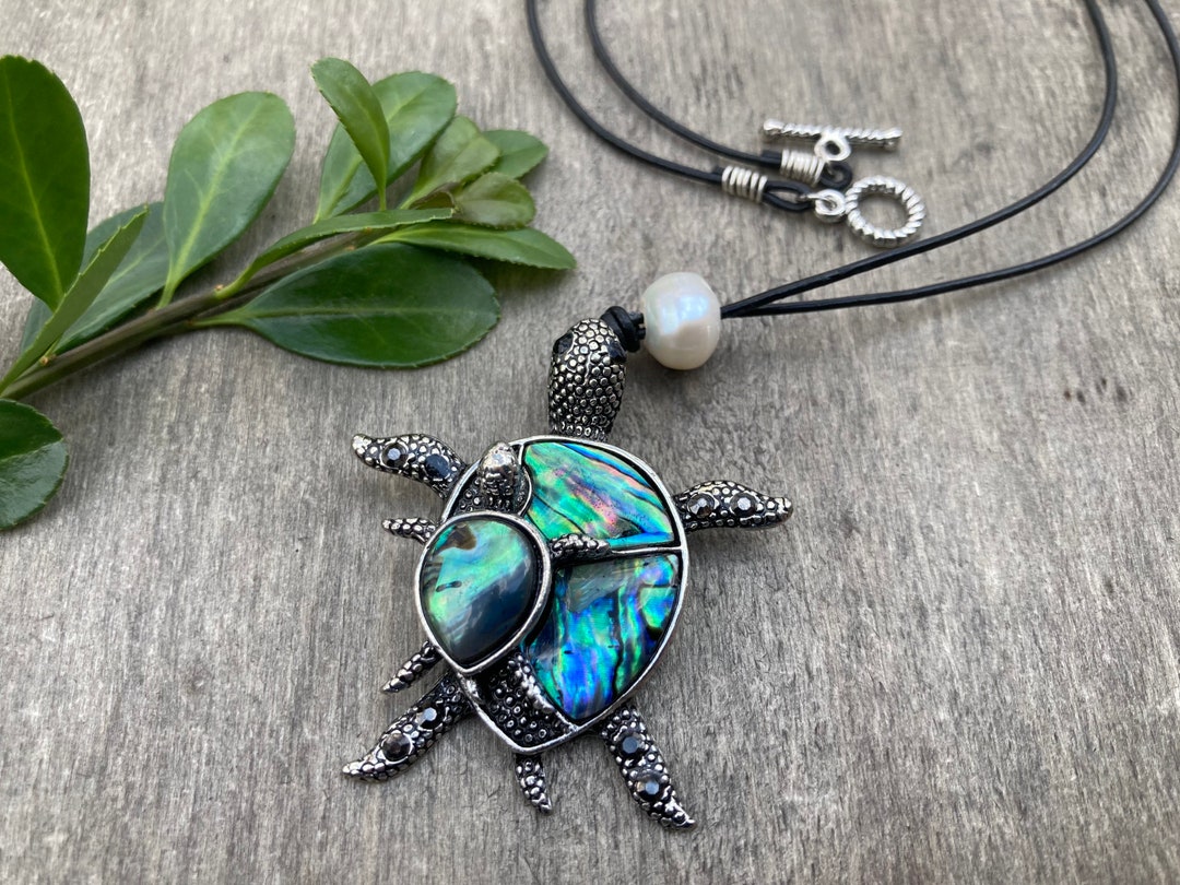 Abalone Shell Turtle Necklace | Turtle Jewelry | Jewelry for Mom ...