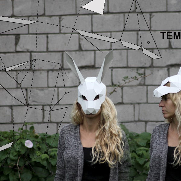 White Rabbit Mask - Etsy