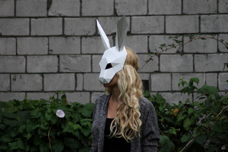 DIY Rabbit Mask Template: Papercraft Half Mask (PDF Download) - Etsy ...