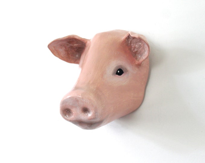 Piglet, Pig, Baby Pig Head / Piggy Bank / Wall Decoration / Wall Mount ...