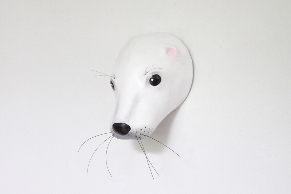 White Seal Paper Mache, Faux Taxidermy Seal Mask, Wall Decoration - Etsy