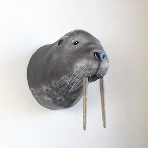 Large Walrus Wall Mount Head Sculpture, Home, Nursery, Playroom or ...