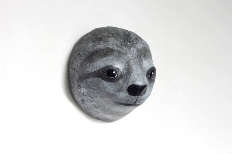 Paper mache Sloth mammal Faux Taxidermy interior wall | Etsy