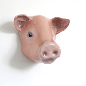 Piglet, Pig, Baby Pig Head / Piggy Bank / Wall Decoration / Wall Mount ...
