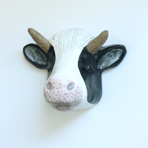 Handmade Paper Mache Cow Head Wall Mount: Faux Taxidermy Art - Etsy