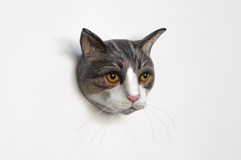 Custom Cat Portrait / Wall Mount Art Sculpture Faux | Etsy