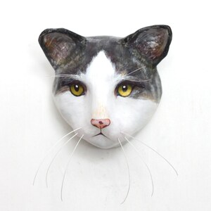 Kitty / Custom Cat Face Portrait / Cat Wall Mount, Art Sculpture, Faux ...
