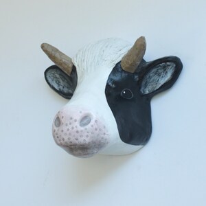 Handmade Paper Mache Cow Head Wall Mount: Faux Taxidermy Art - Etsy