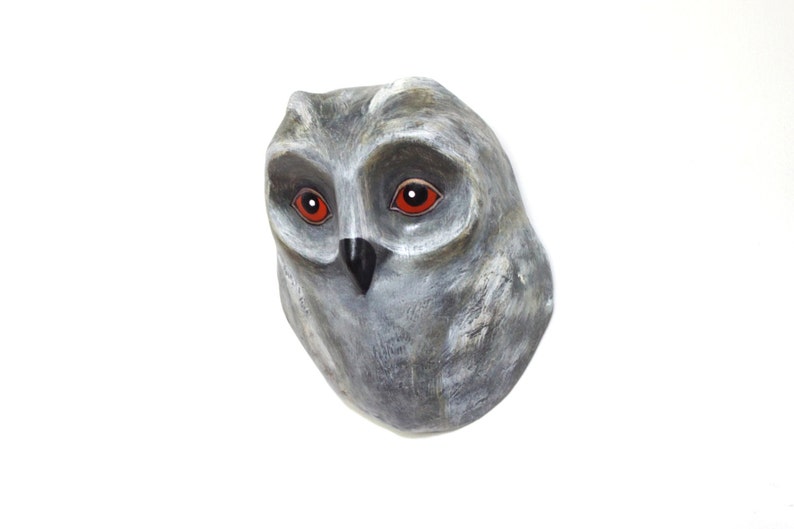 Owl Paper Mache Faux Taxidermy Owl Mask Uhu Wall Mount - Etsy UK