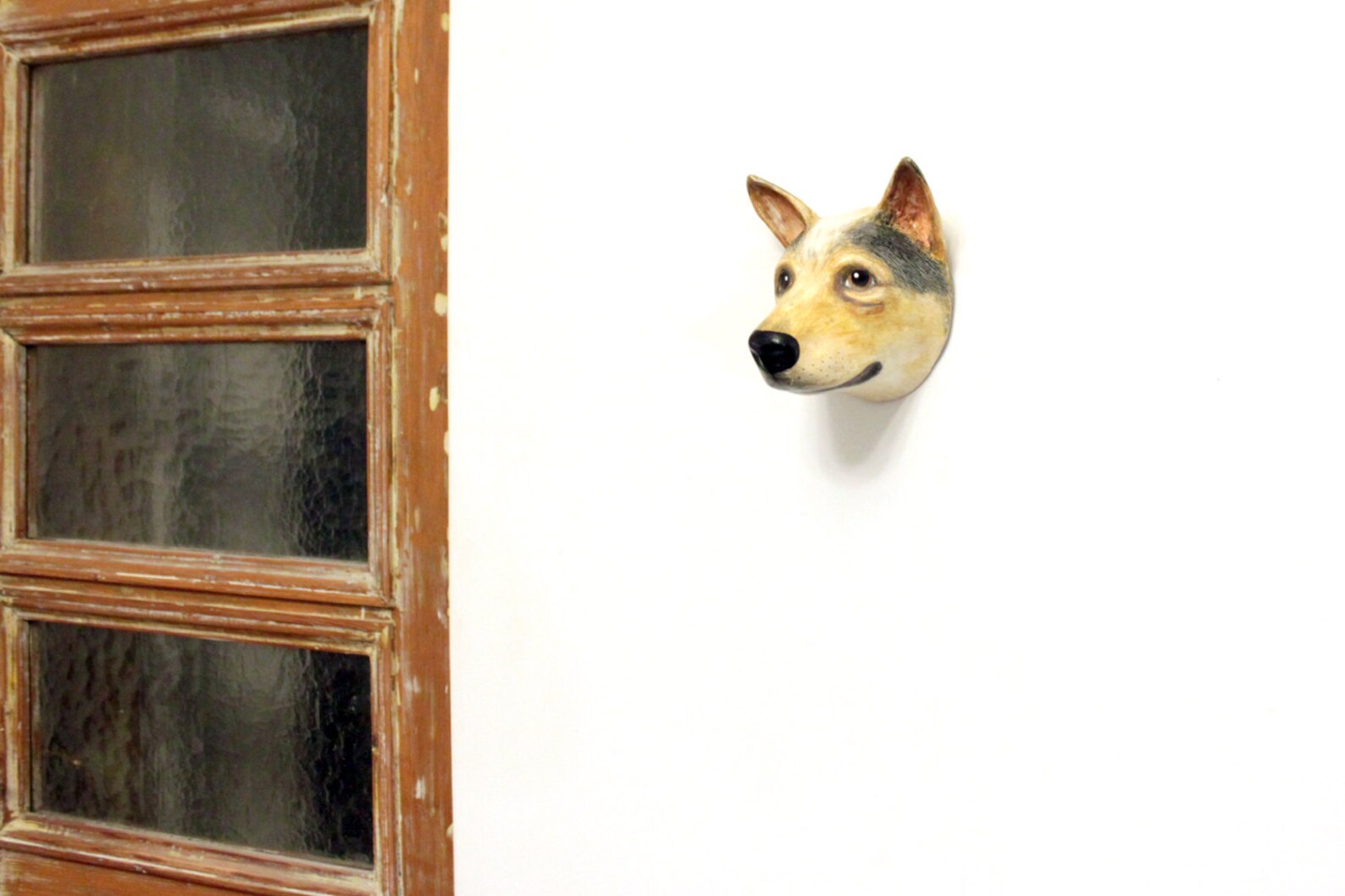 Dog Portrait Painting / Wall Mount Art Scullpture Faux - Etsy