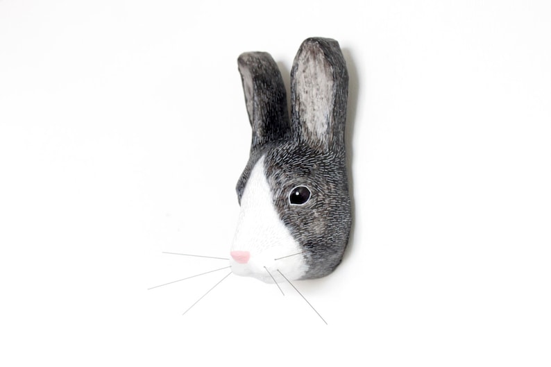 Macheanimal Honey Bunny Wall Mount Animal Head - Etsy