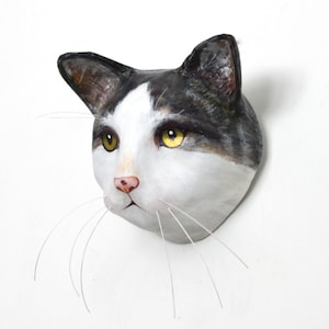 Kitty / Custom Cat Face Portrait / Cat Wall Mount, Art Sculpture, Faux ...