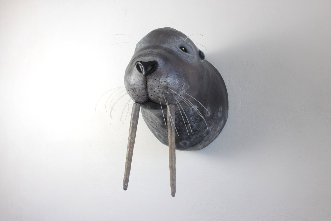 Large Walrus Wall Mount Head Sculpture Home Nursery - Etsy