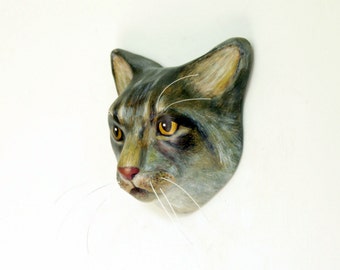 Cabezas de gato montadas en taxidermia falsa - Etsy España
