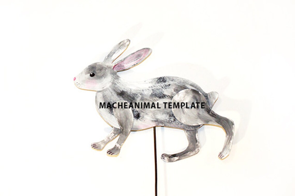 DIY RABBIT PATTERN 1x Outline and 3x Painted Versions Included ...