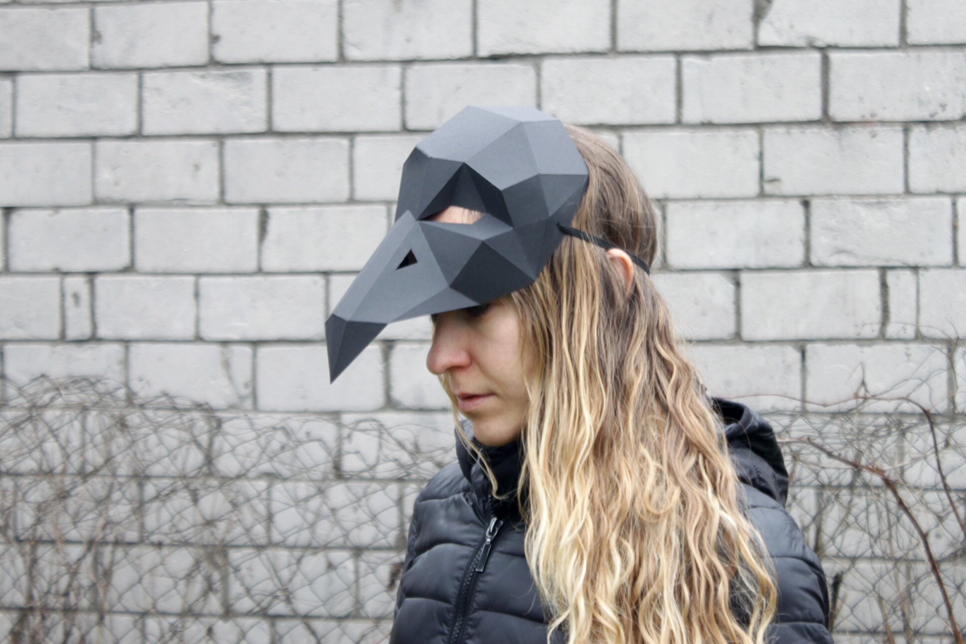 Raven PDF Instant_download Half Head Mask / DIY | Etsy