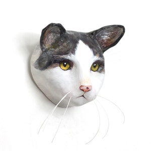 Kitty / Custom Cat Face Portrait / Cat Wall Mount, Art Sculpture, Faux ...