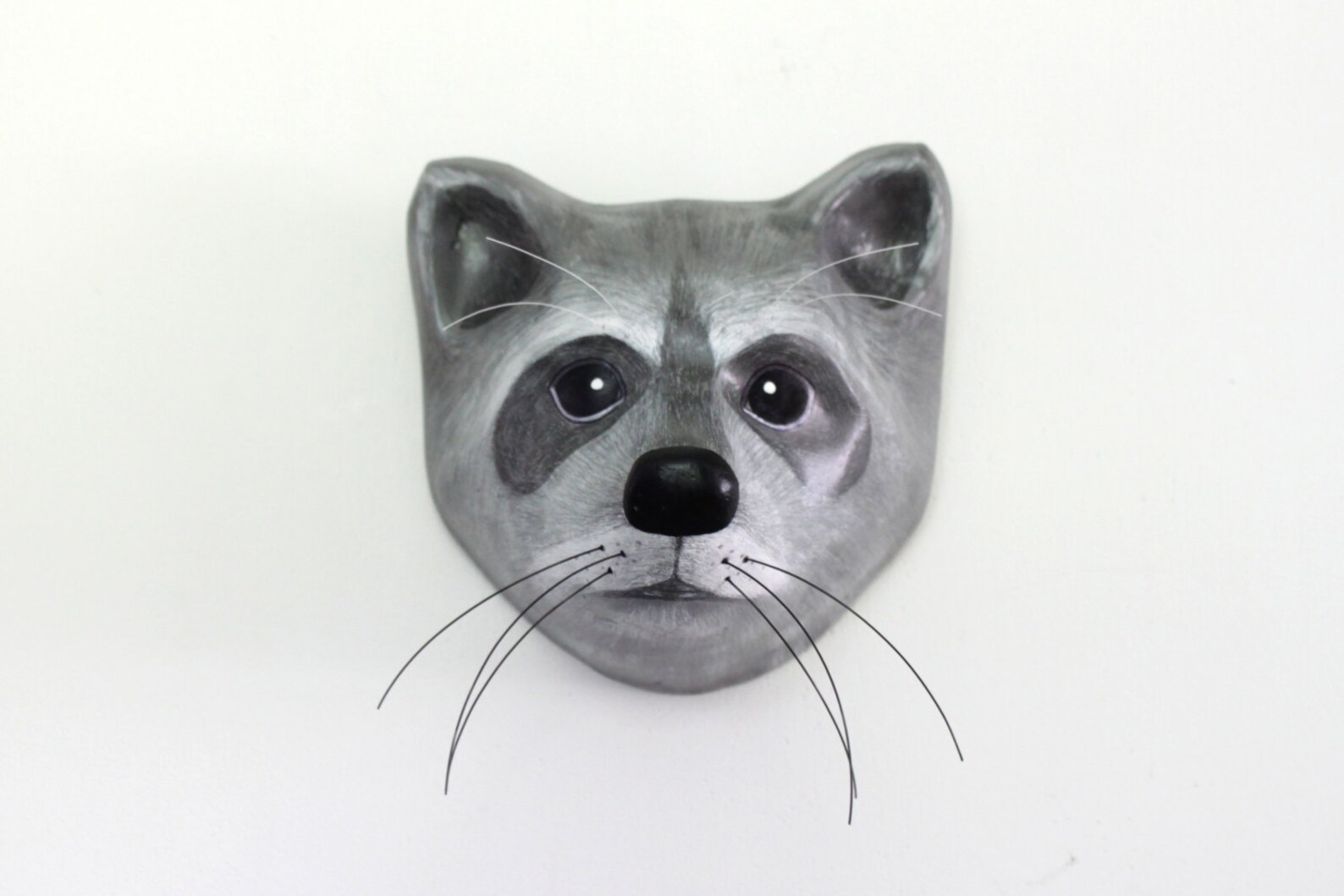 The Mask of a Raccoon Paper Mache Wall Hanging Animal Head - Etsy